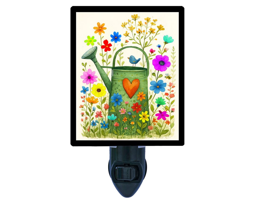 Heart of the Garden – Watering Can Night Light – Gardening Flowers ...