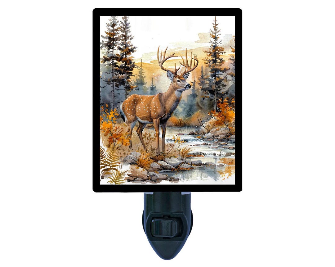 Creed Side Buck – Deer Wildlife Night Light – Rustic Plug in Light ...