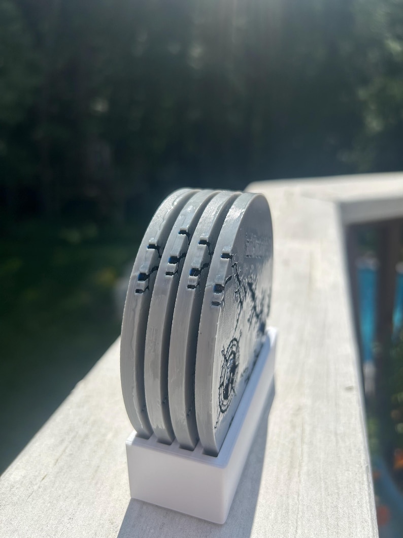 3D Printed Smith Mountain Lake Coaster Set: Topographic Map, Set of 4 ...