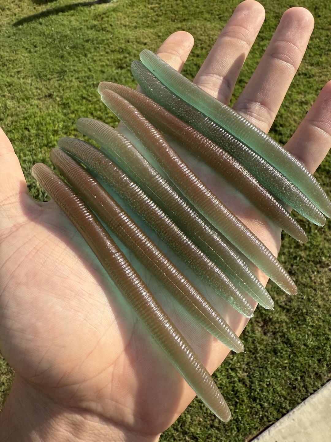 Blue Craw Stick Worms: 5" Bass Fishing Lure - Handmade Soft Plastic ...