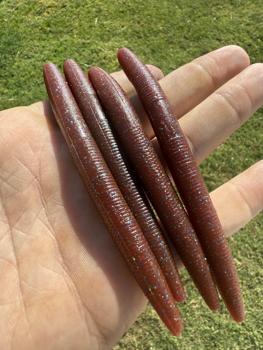 8pk 5" Senko-style Stick Worms – Plum Apple – Soft Plastic Bass Lures ...