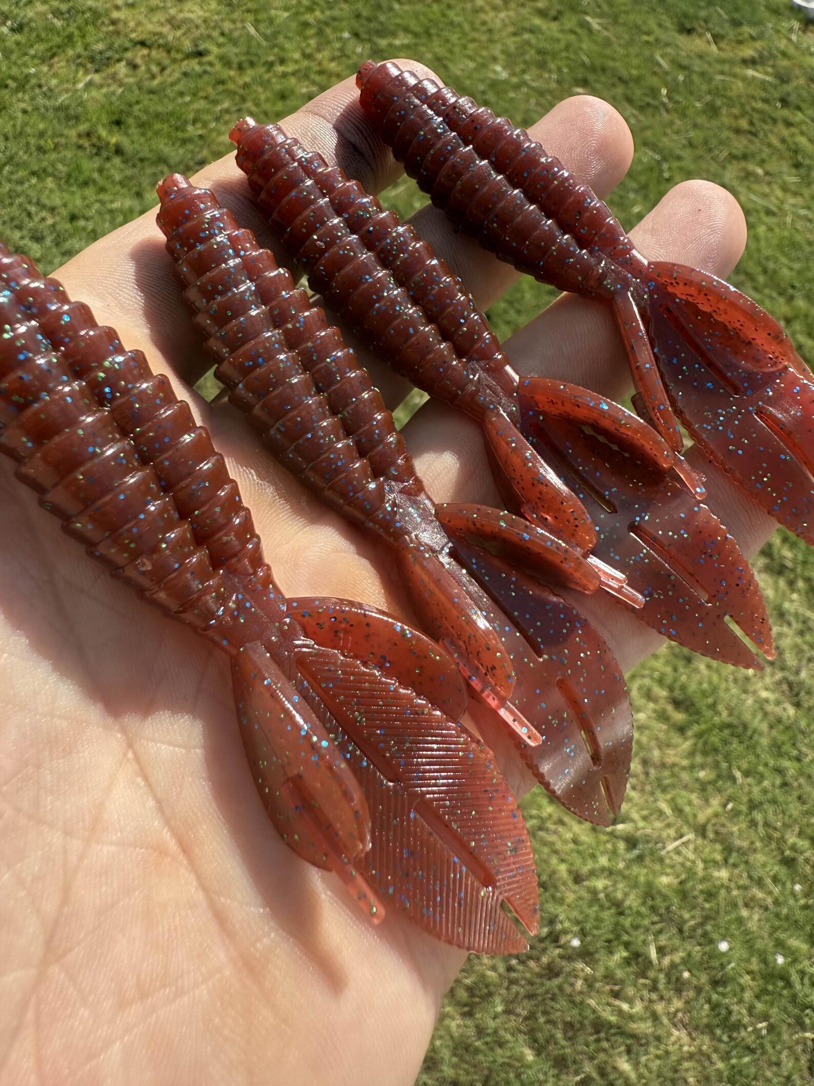 8pk 4.2" Beaver-style Bass Bandits – Plum Apple – Soft Plastic Bass ...