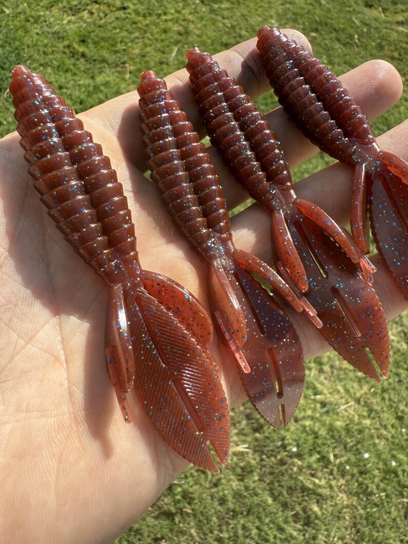 8pk 4.2" Beaver-style Bass Bandits – Plum Apple – Soft Plastic Bass ...