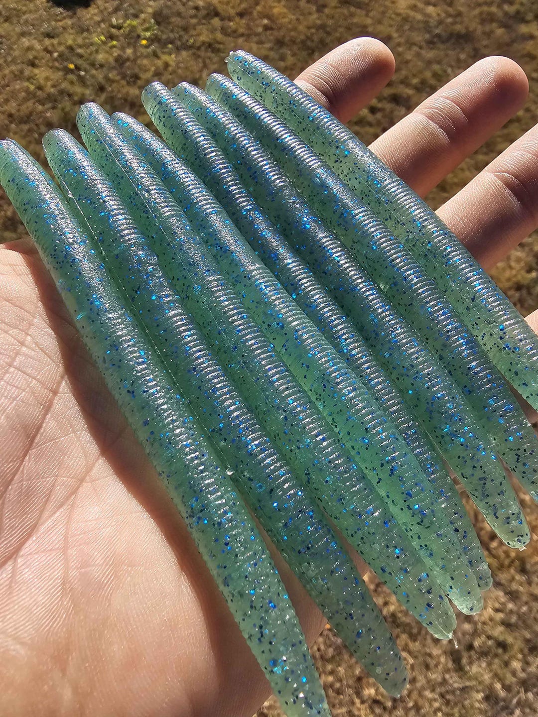8pk 5" Royal Splash Stick Worms: Senko-style Handmade Soft Plastic Bass ...