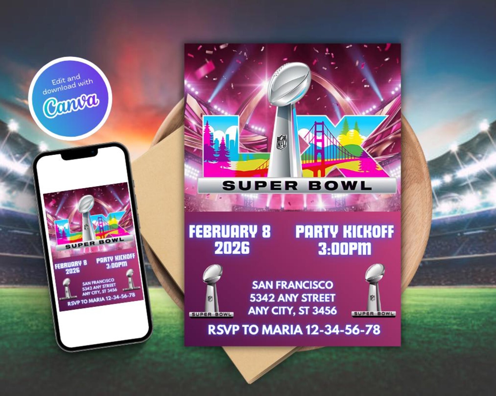 Game Day LX 2026 Invite, San Francisco LX, Neon LX Invite, the Big Game ...