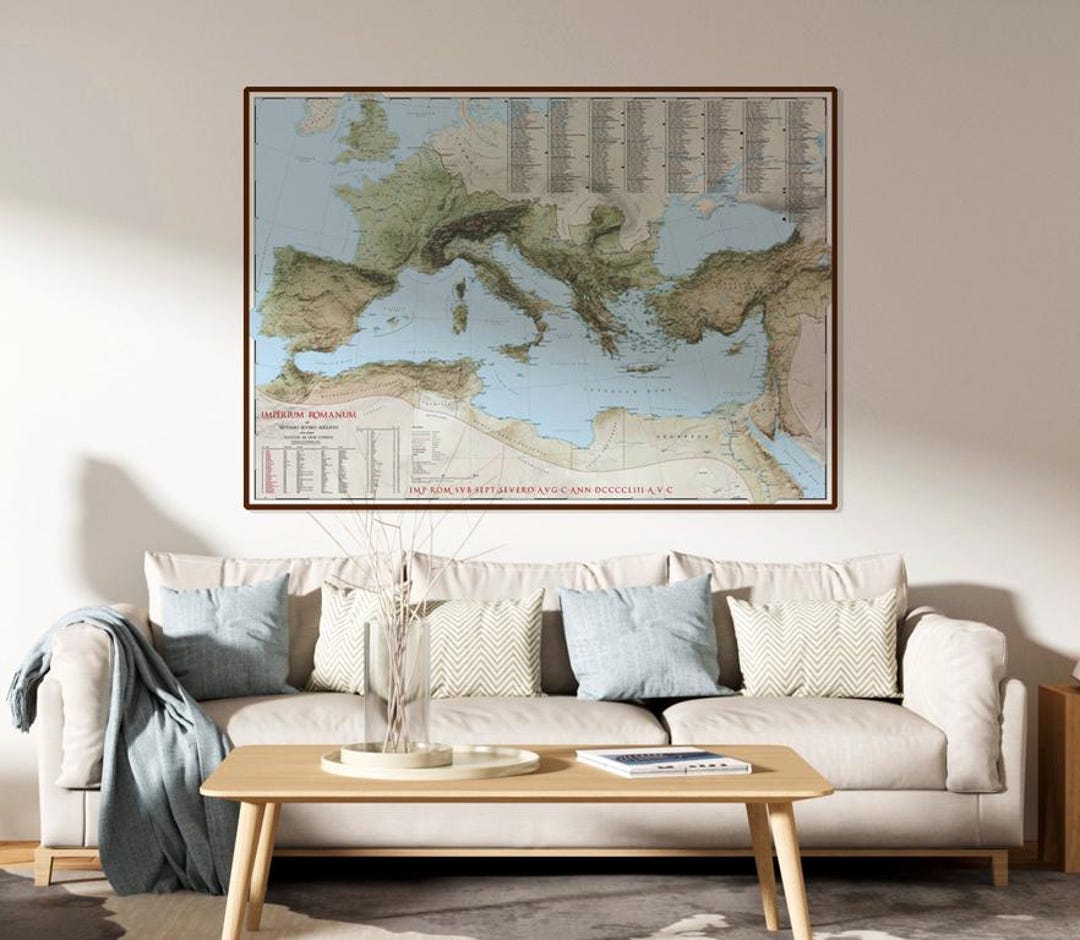 Roman Empire Map 200 AD – Historical Wall Art | Ancient Rome Map ...