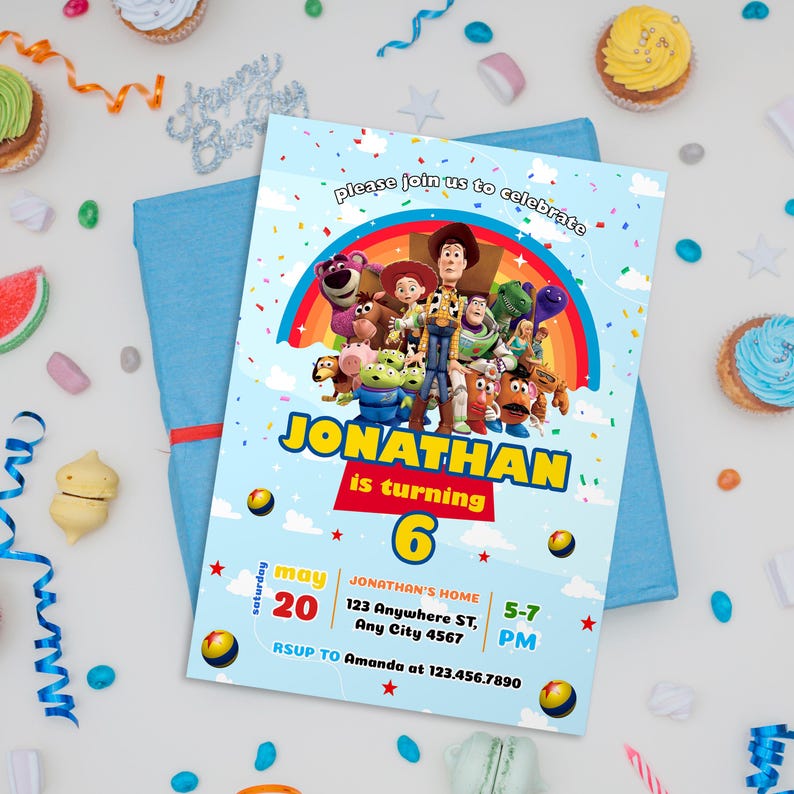 Editable Toy Story Birthday Invitation, Printable Toy Story Party ...