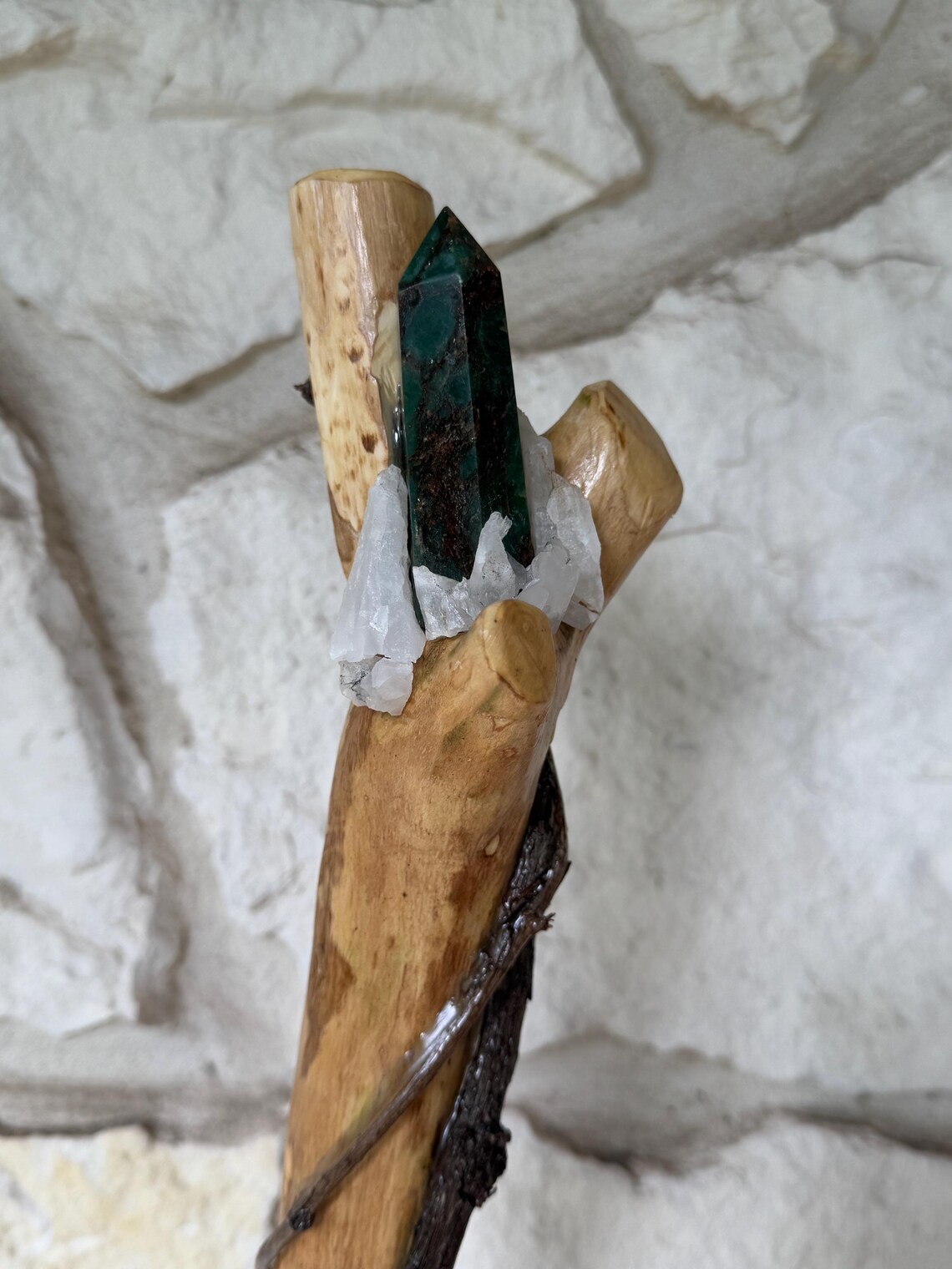 Mystic Vinewood Staff - Handmade Wooden Staff Wrapped With Wild ...