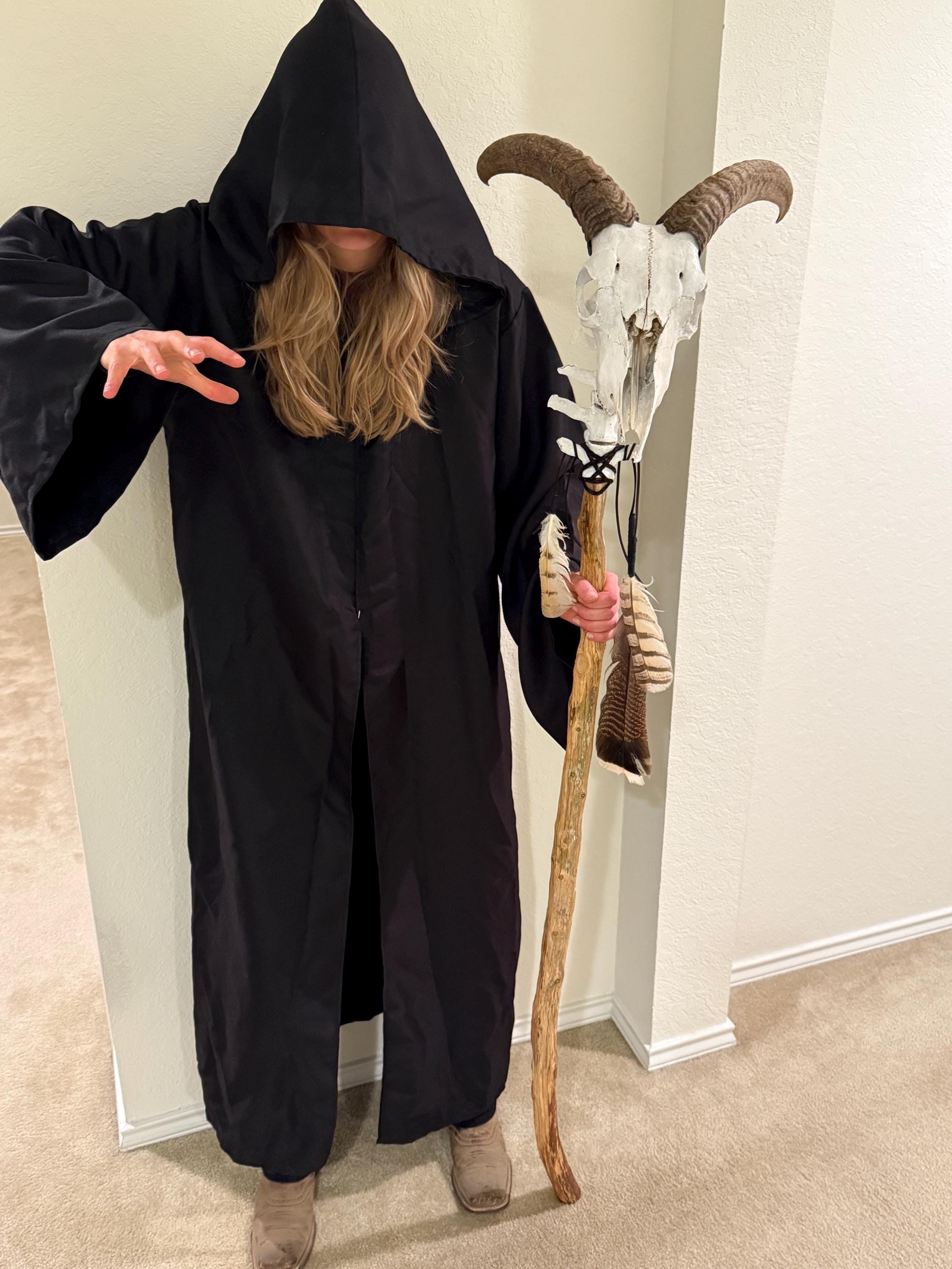 Necromancer Staff - Warlock Staff - Dark Wizard Staff - Handmade With ...