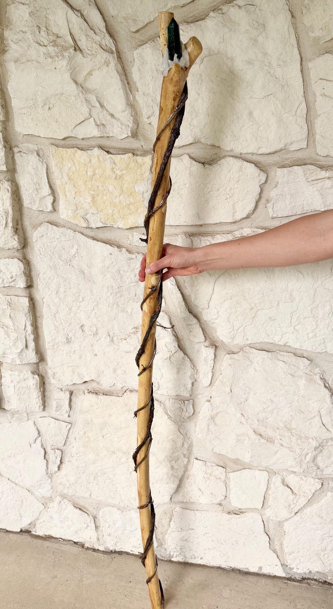 Mystic Vinewood Staff - Handmade Wooden Staff Wrapped With Wild ...
