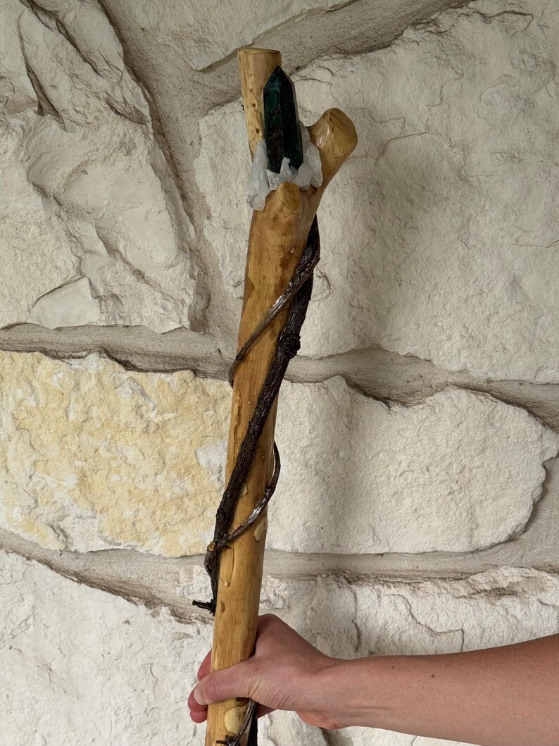 Mystic Vinewood Staff - Handmade Wooden Staff Wrapped With Wild ...