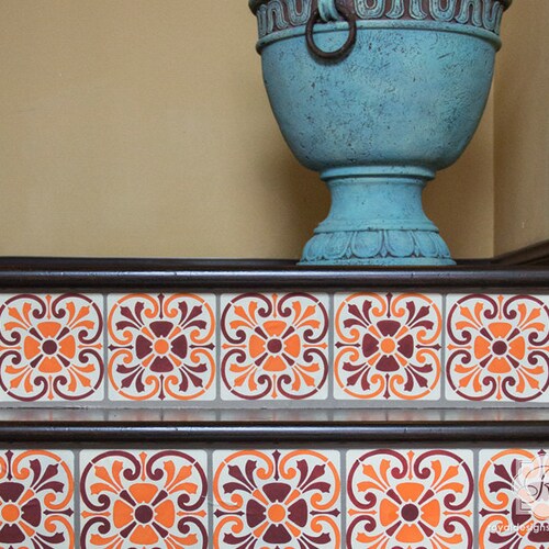 Tuscan Italian Tile Stencils DIY Wall Art Stairs Kitchen - Etsy