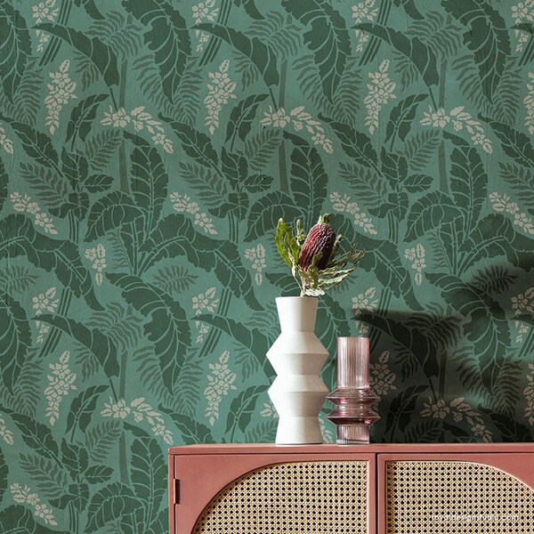 Palm Leaf Stencil Etsy