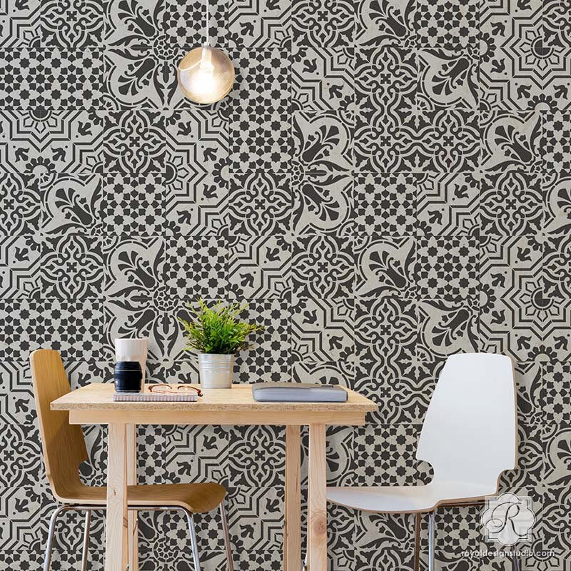 Spanish Tile Stencil - Etsy