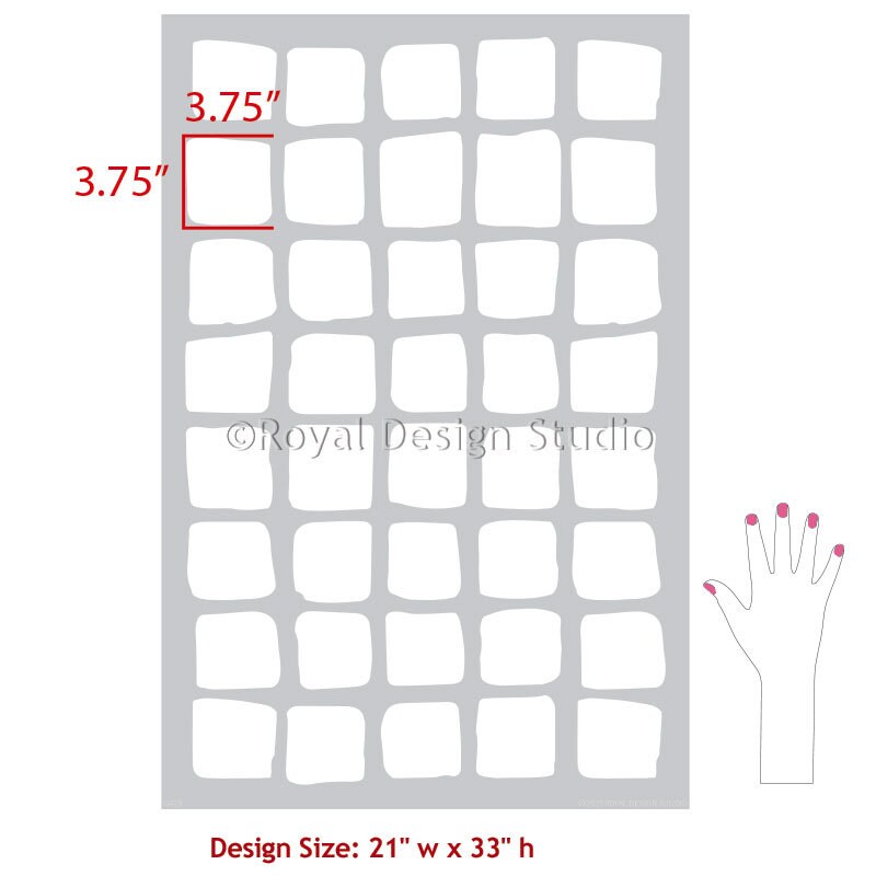 Geometric Wall Stencils Modern Square Shapes Wall Painting | Etsy