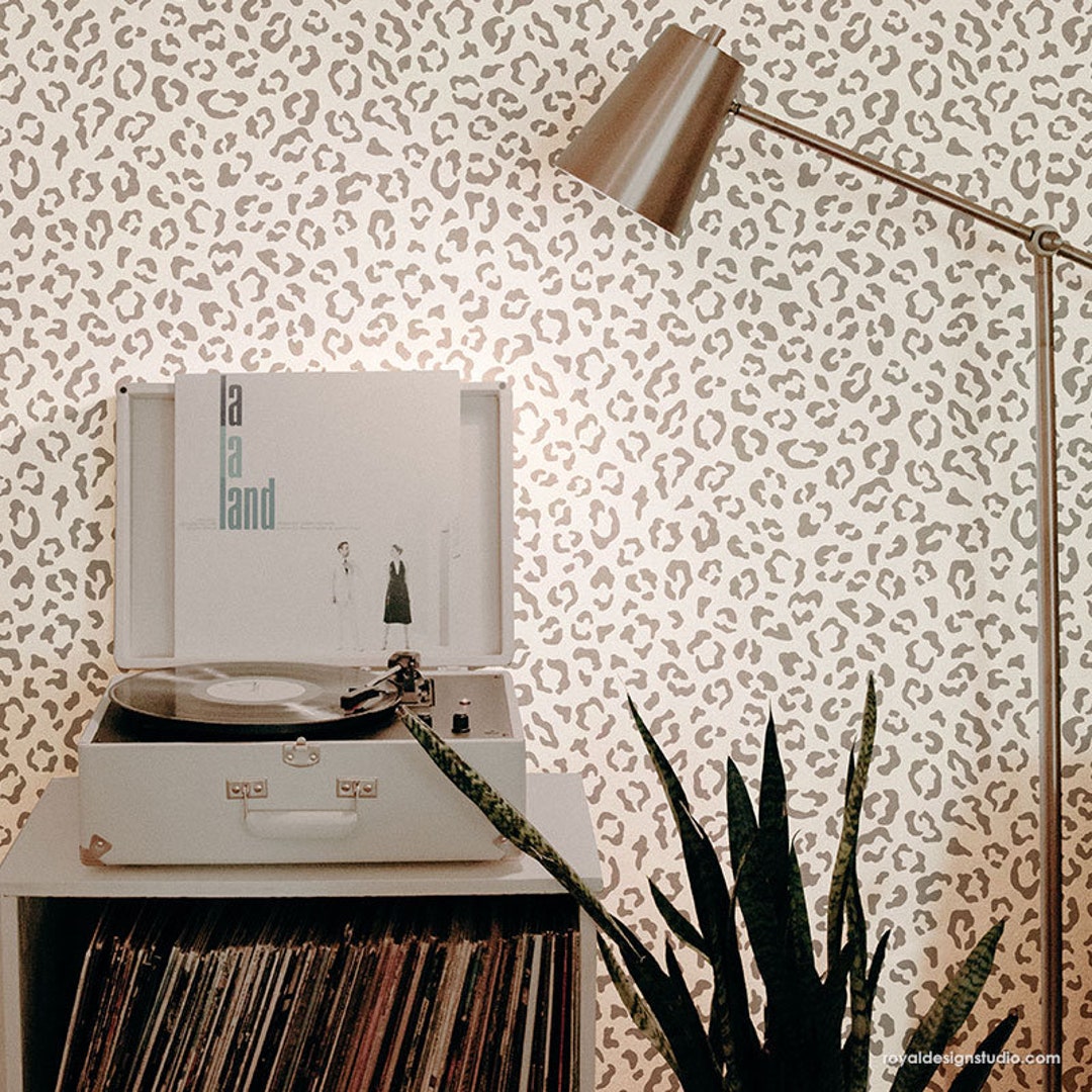 Leopard Spots Wall Stencil - Animal Print Wallpaper - Tribal Wall ...
