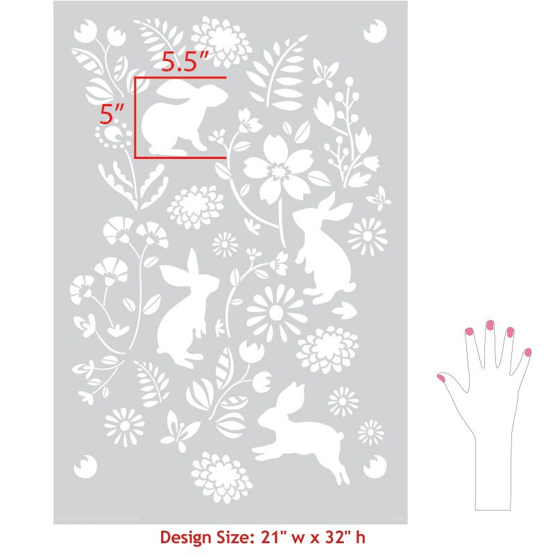 Bunny Stencil Decorating Furniture Painting Kids Room Wall | Etsy
