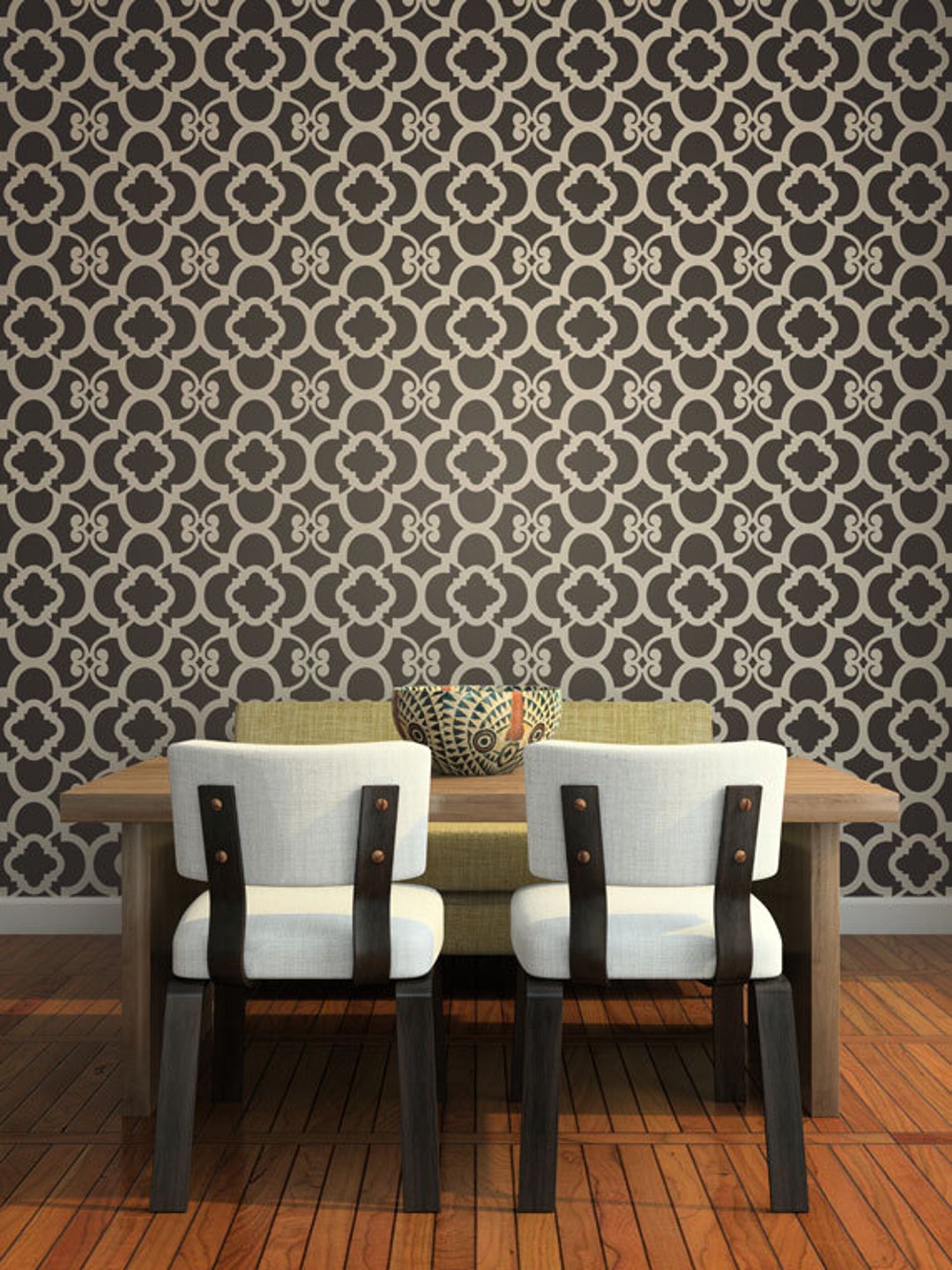 Large Stencil Pattern for Painting and Decorating DIY Accent Wall or ...