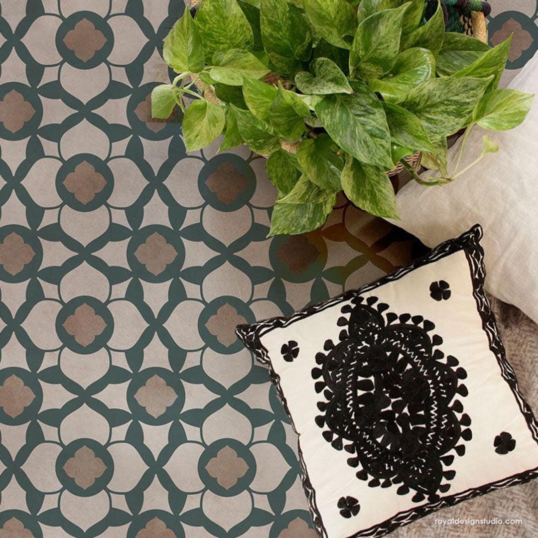 Italian Tile Allover Wall Stencil | Duomo Floor Tile | Large Stencils ...