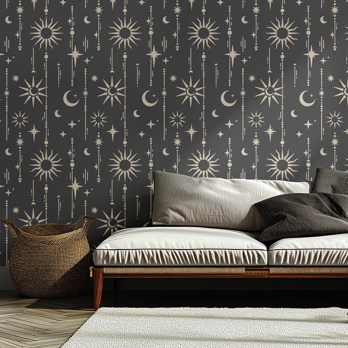 Celestial Moon and Stars Wall Stencil | Stencils for Walls | Star ...