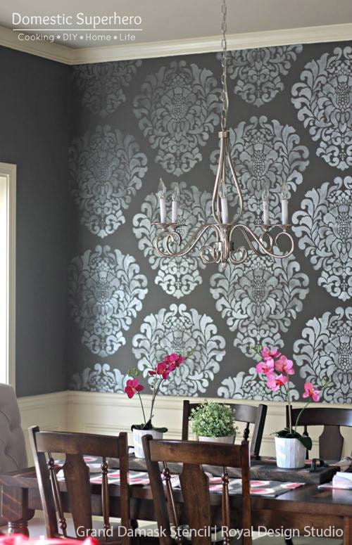 Large Damask Wall Stencil Pattern for Custom Decorating | Etsy