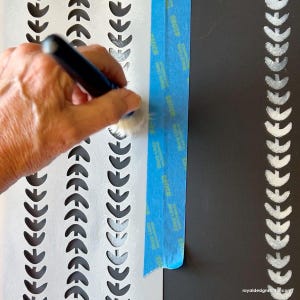 Country Stripe Stencil With Stitching Look | Large Wall Stencil for ...