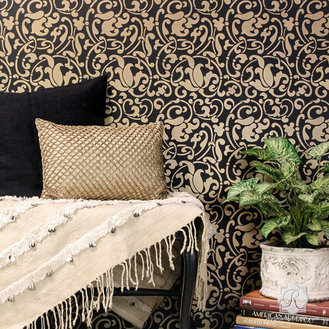 Vine Wall Stencil for Decorating a Moroccan, Boho Chic, Bohemian, Asian ...