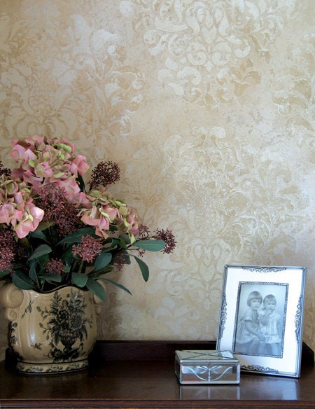 Large Damask Wall Stencil Pattern for Custom Decorating | Etsy