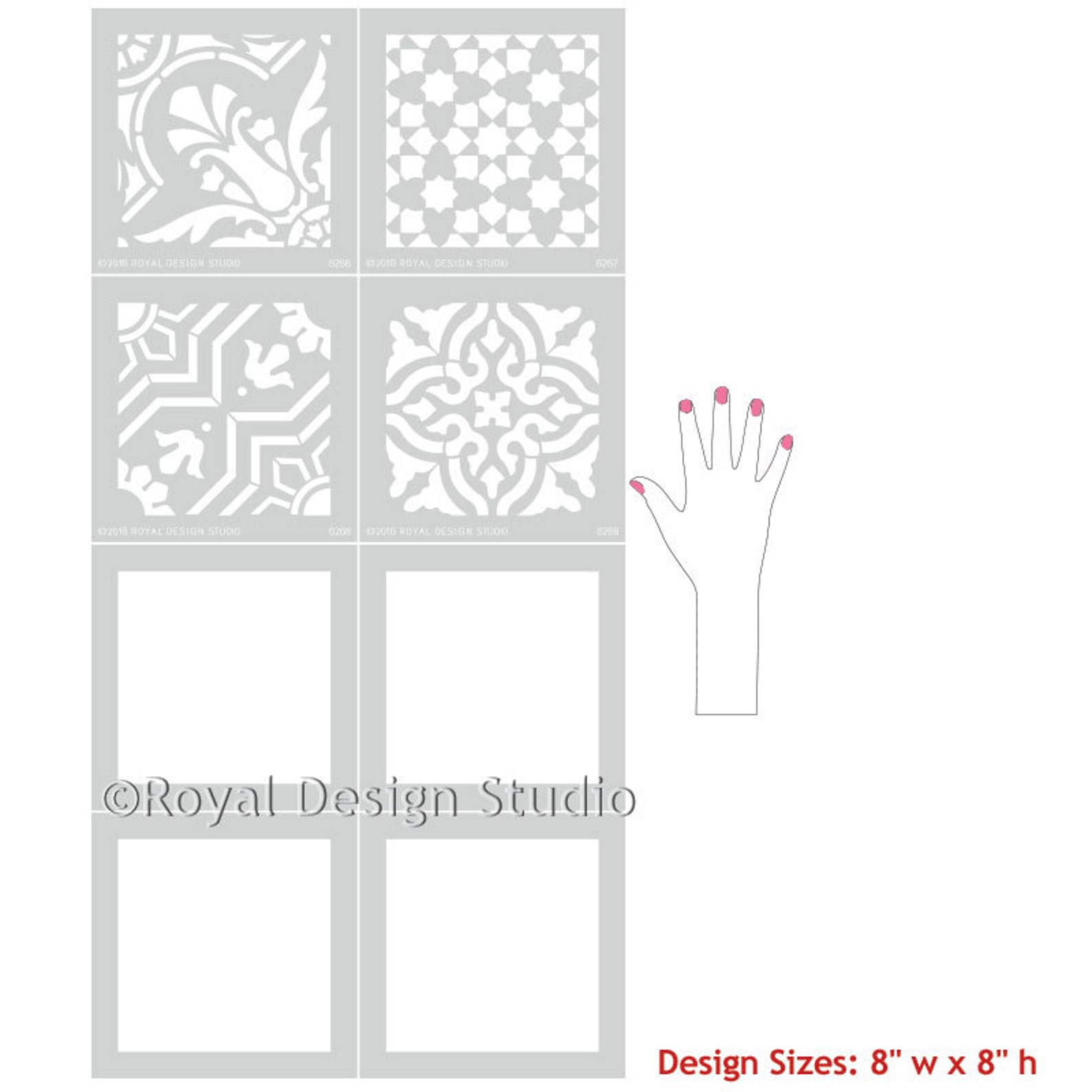 Spanish Tile Stencils Set - Painted Old World European Tiles ...