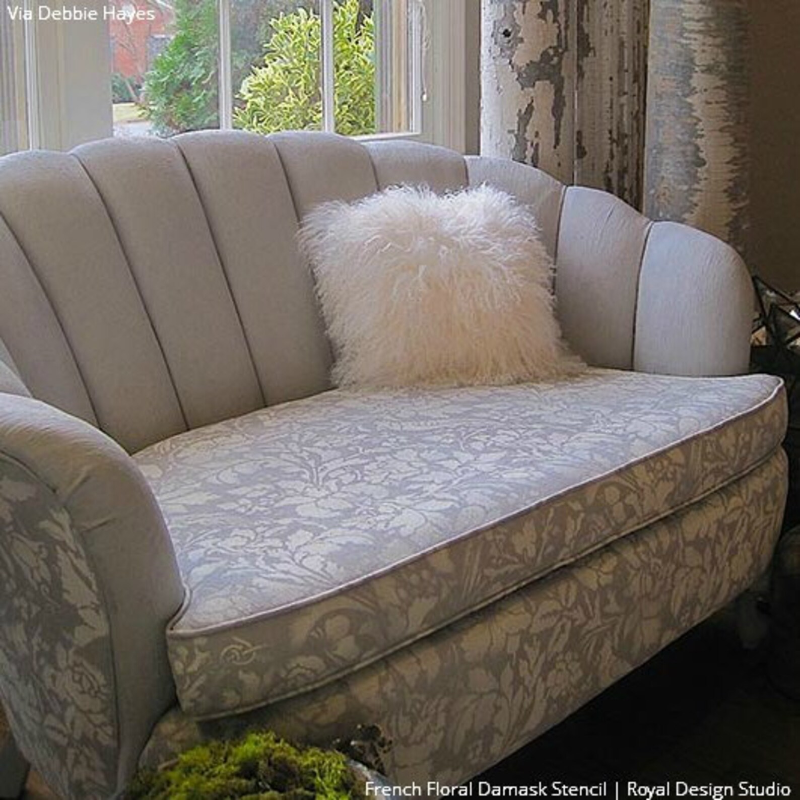 French Floral Damask Wallpaper Wall Stencil Large Wall Painting Stencil ...