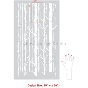 Tree Wall Stencil Painting Forest Trees on Feature Wall in Bedroom or ...