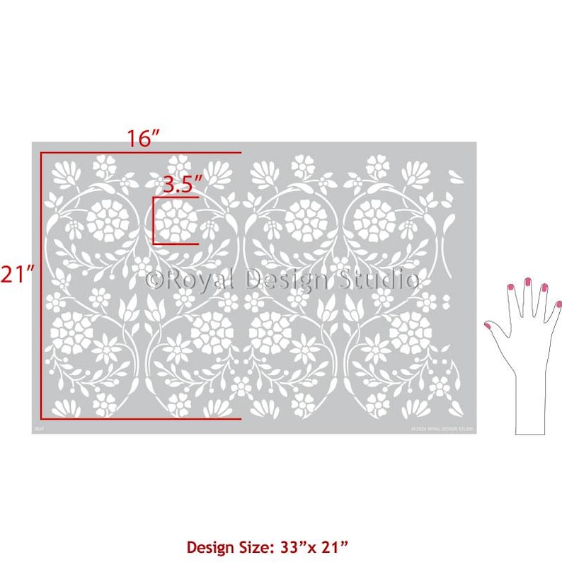Large Floral Stencil for Walls | Wall Painting Stencil for DIY ...