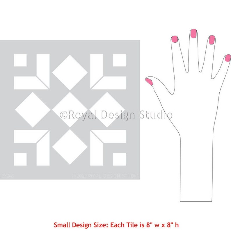 Alonzo Tile Stencil – Bohemian Geometric Floor & Wall Design - Etsy