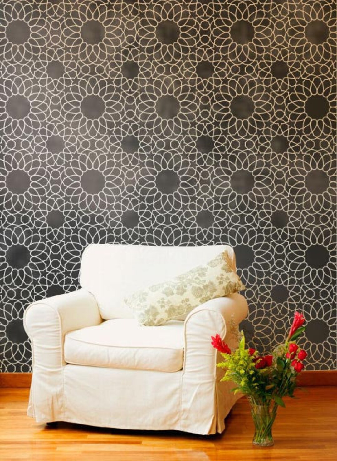 Large Wall Stencil - Moroccan Zelij Tiles Wall Art Pattern - Bohemian ...