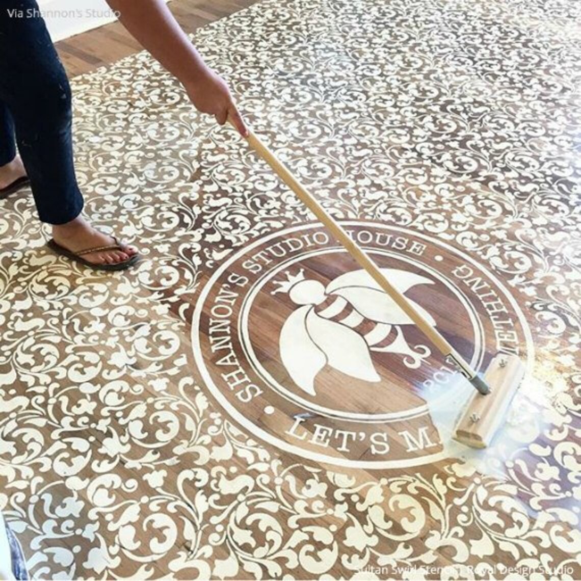 Swirl Vine Design Wall Stencil or Floor Stencil Decorative | Etsy