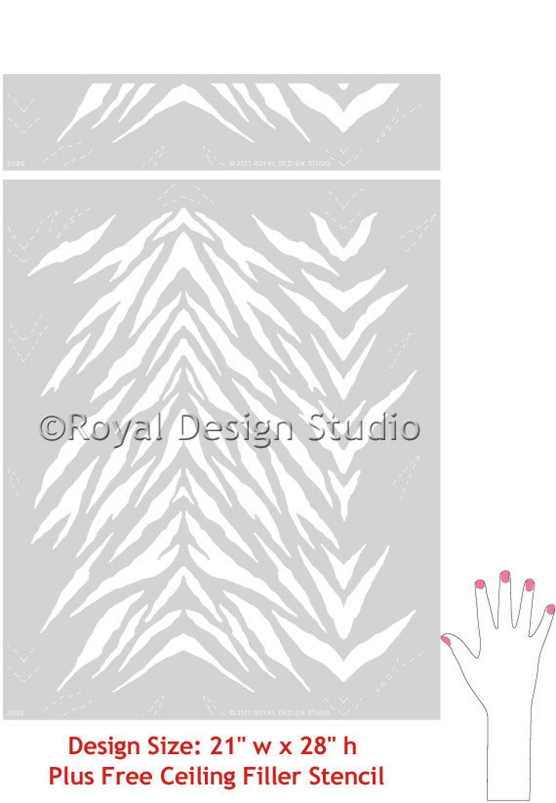 Zebra Stripes Animal Print Wall Stencil Pattern for Painting Large Wall ...