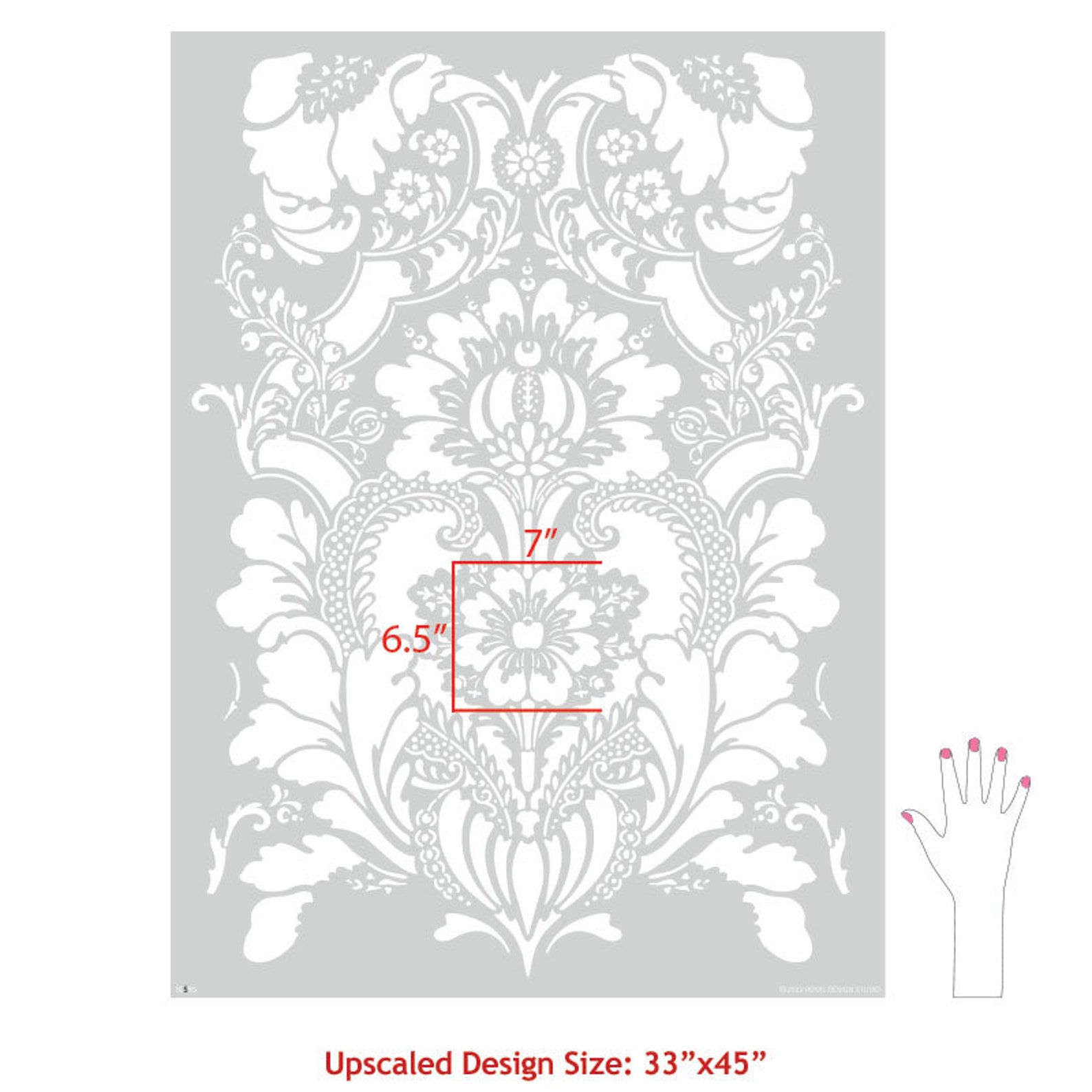 Large Stencil for Painting Feature Wall Art Mural Big Damask - Etsy