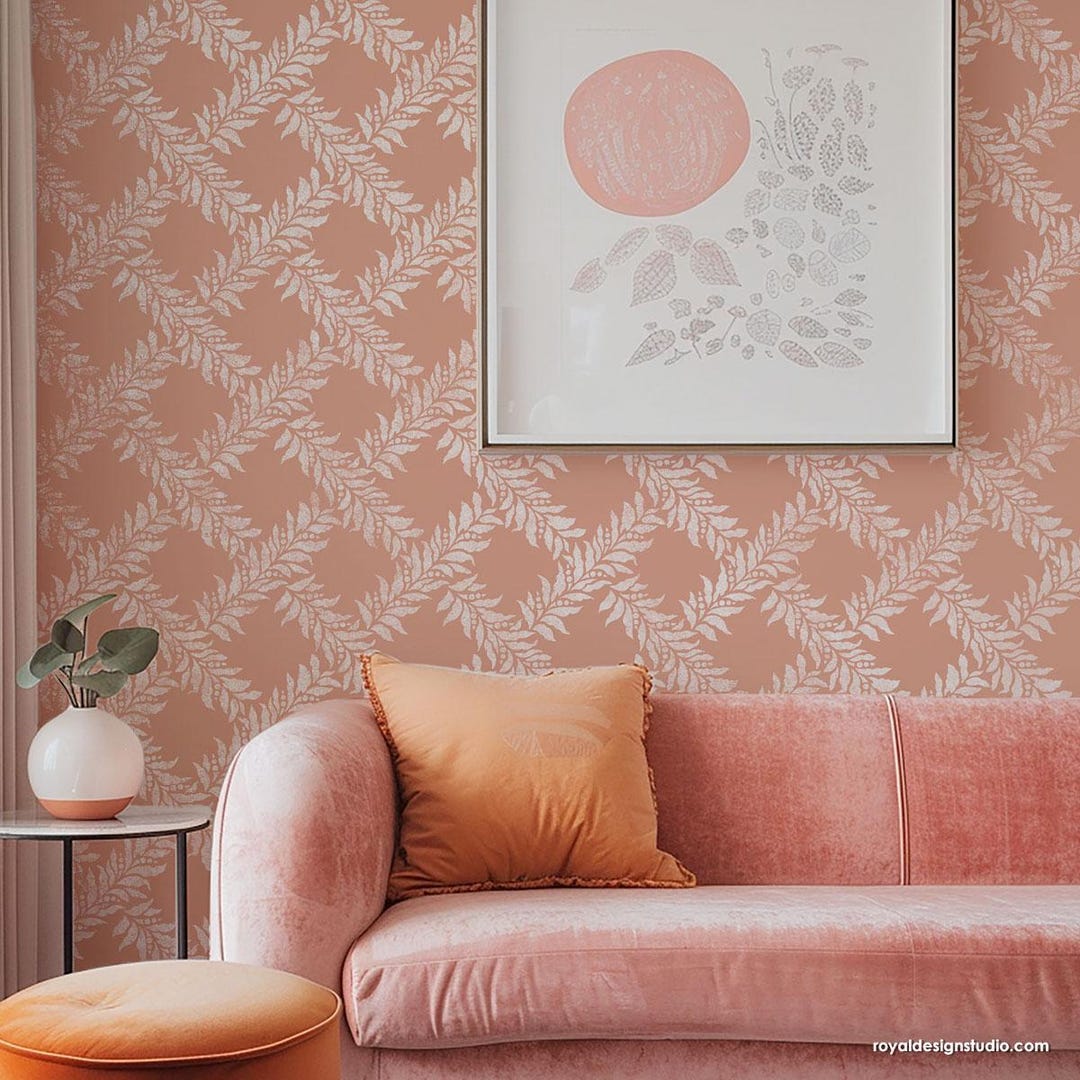 Wall Stencil | Garland Wallpaper Wall Painting Stencils | Large Cottage ...