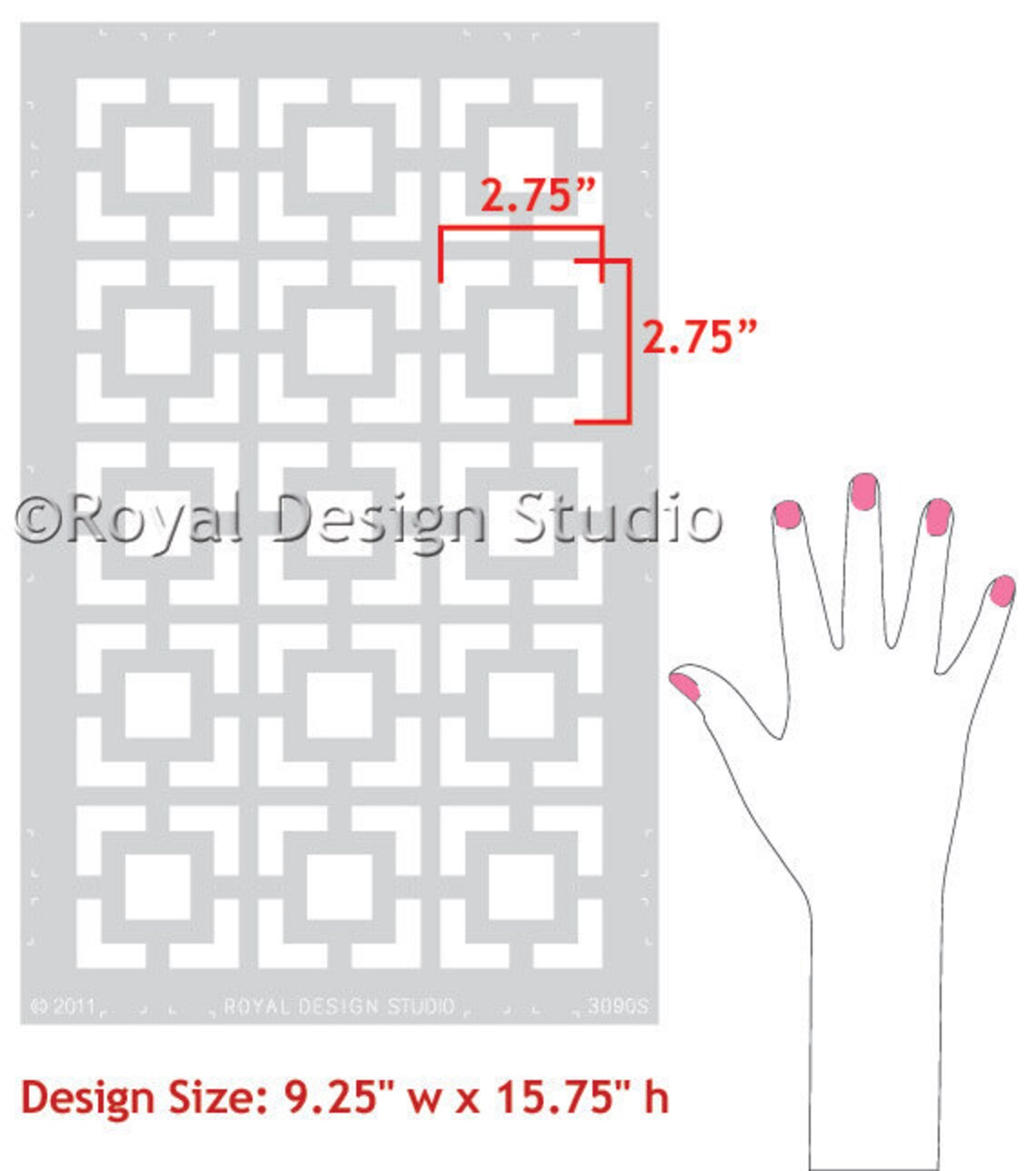 Furniture or Wall Stencil Small Hollywood Squares Allover - Etsy