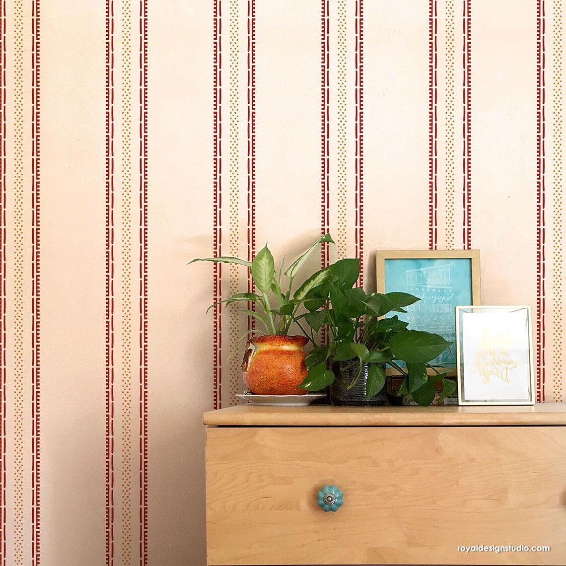 Liam Stripe Wall Stencil | Large DIY Stencil for Painting Walls ...