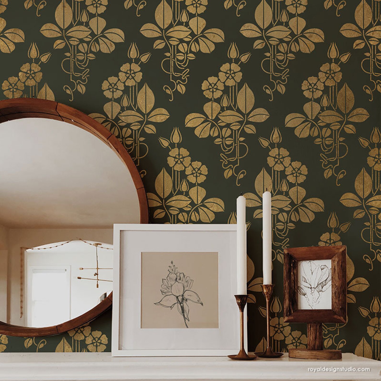 English Cottage Floral Wall Stencil - DIY Flower Mural - Etsy