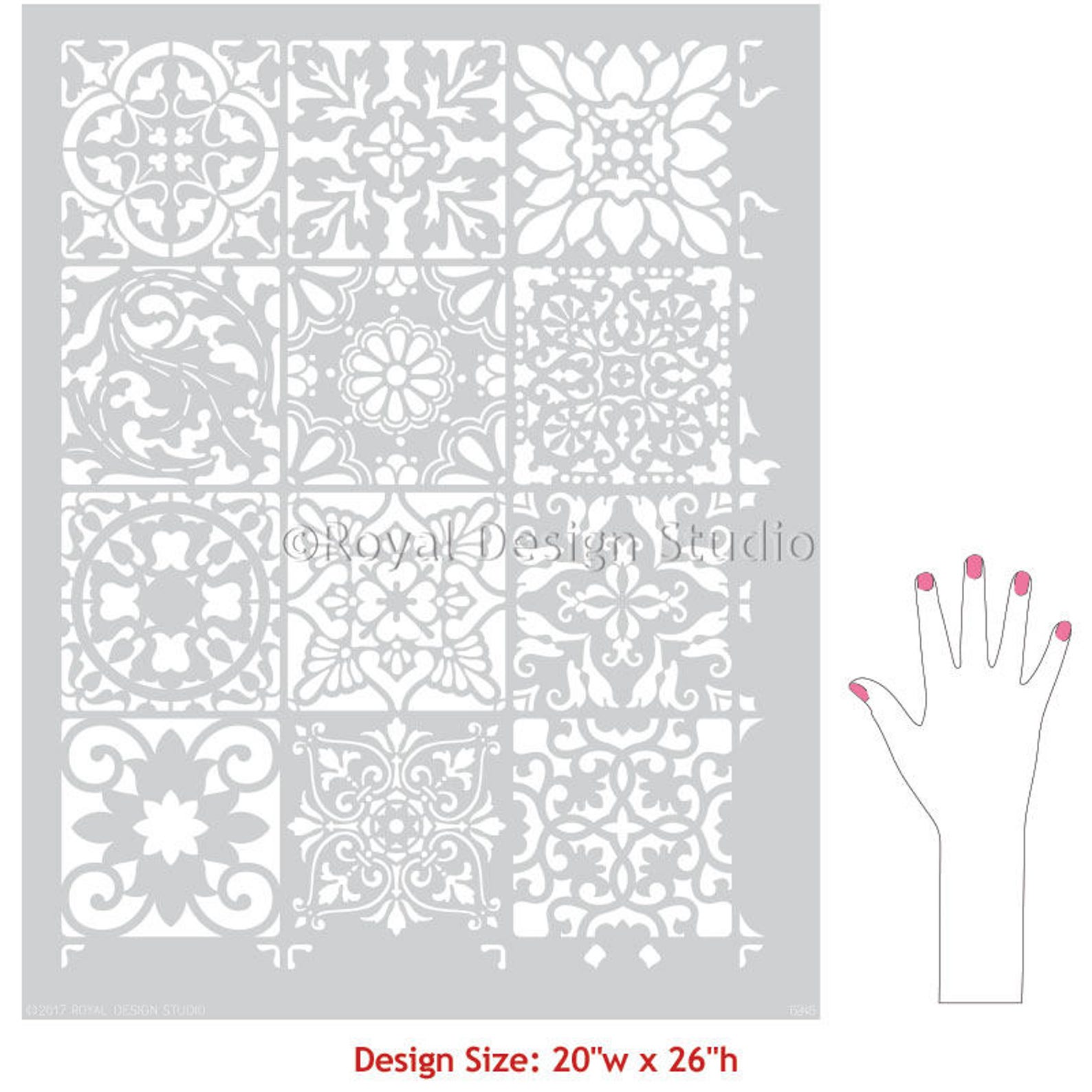 Patchwork Tile Stencil Set, Mix & Match, DIY Home Decor - Etsy