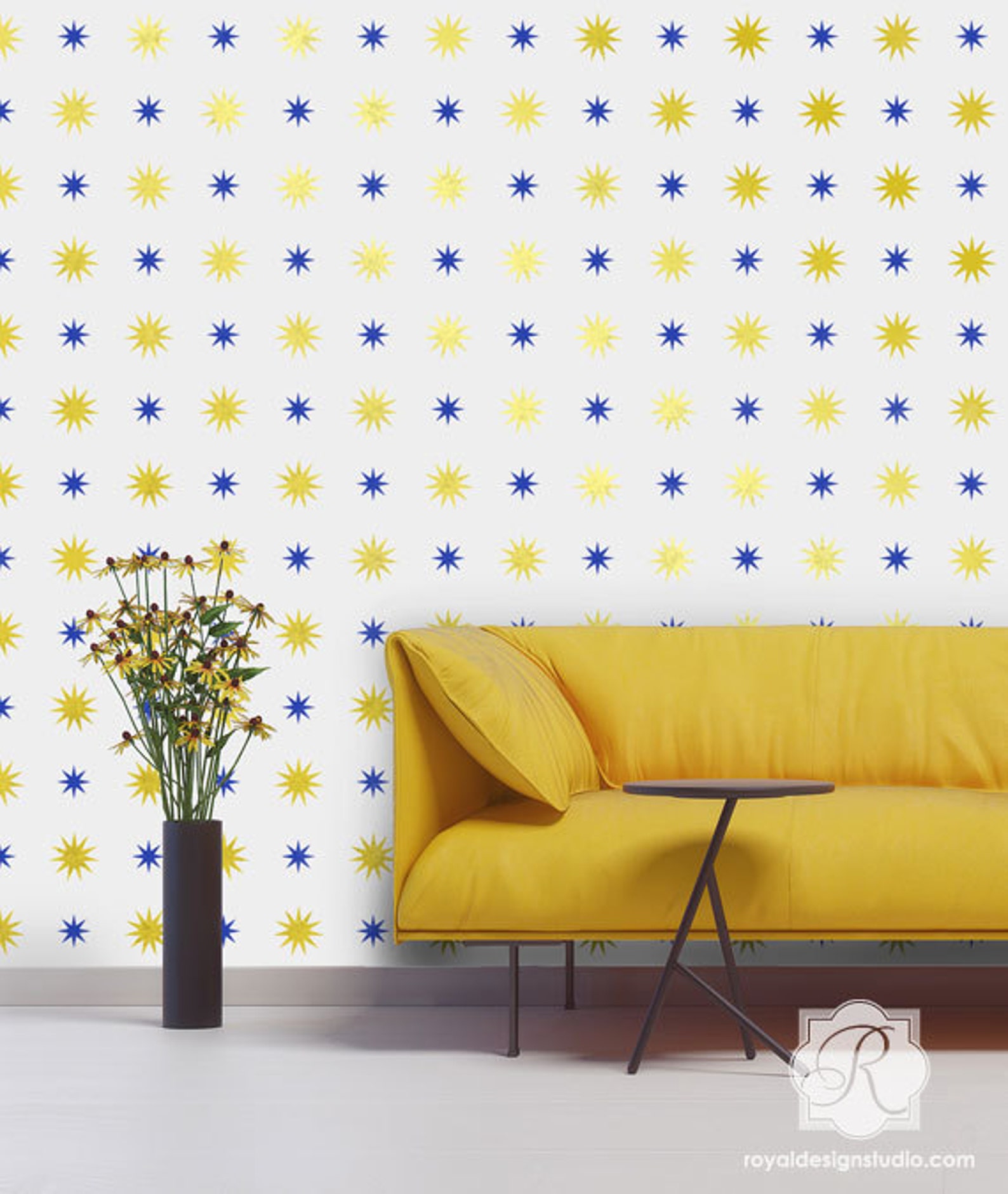 Star Wallpaper Wall Stencil for Painting a Large DIY Mural on - Etsy