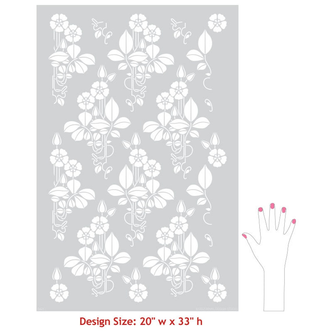 English Cottage Wall Stencil - Flower Wall Mural Stencils for Painting ...