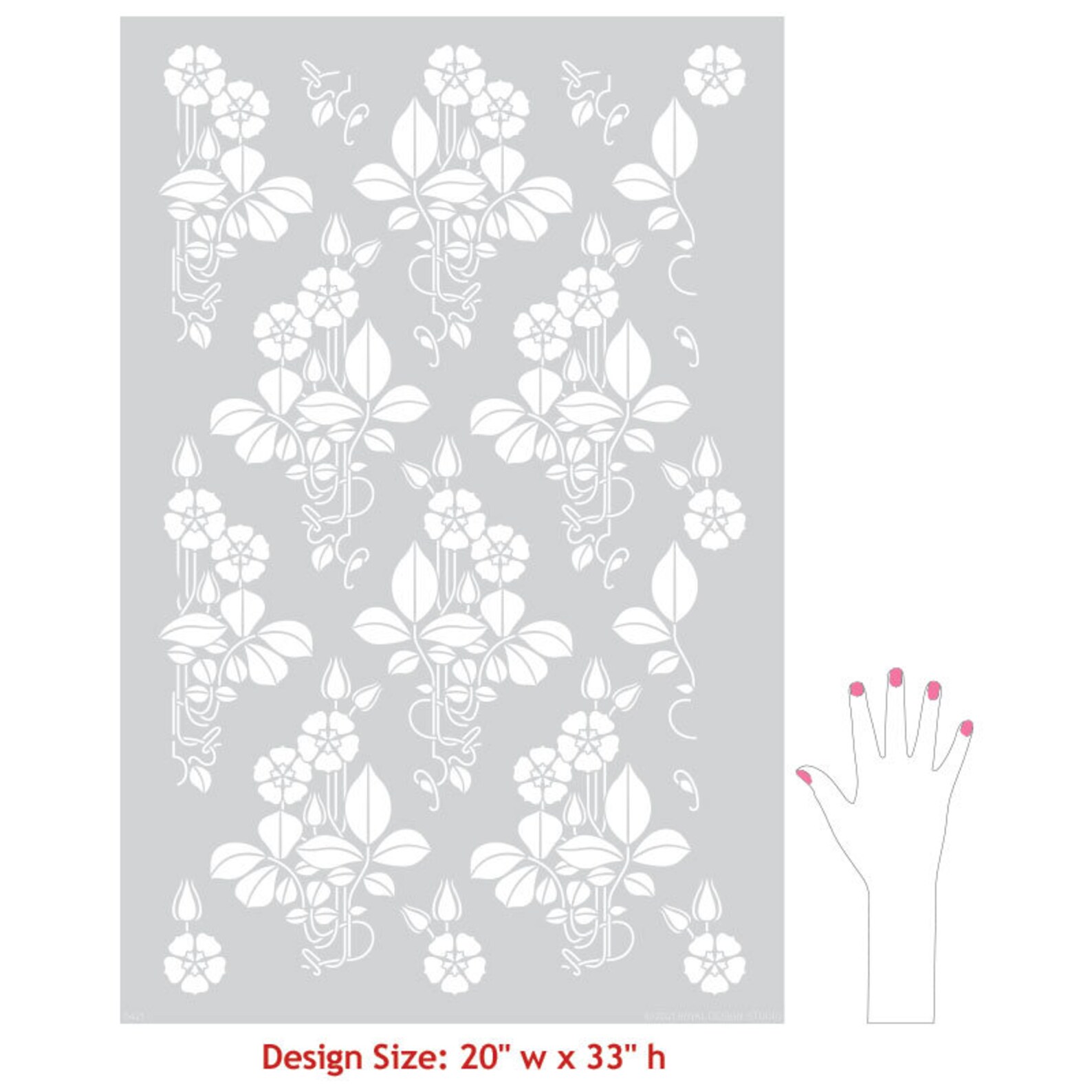 English Cottage Wall Stencil - Flower Wall Mural Stencils for Painting ...