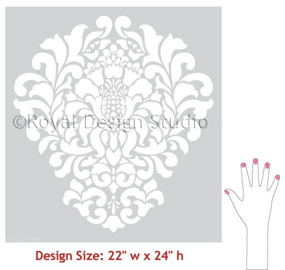Large Damask Wall Stencil Pattern for Custom Decorating - Etsy