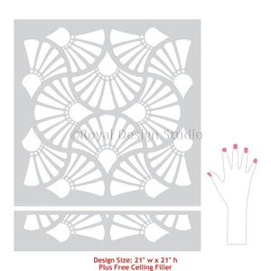 Asahi Asian Fan | Art Deco Wall Stencil | Accent Wall Stencil | Art ...