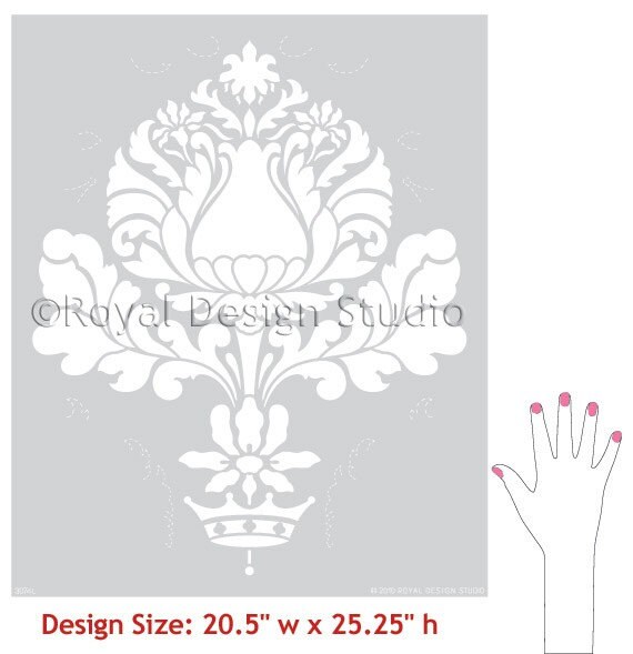 Large Wall Stencil Pattern Classic Old World European Damask | Etsy