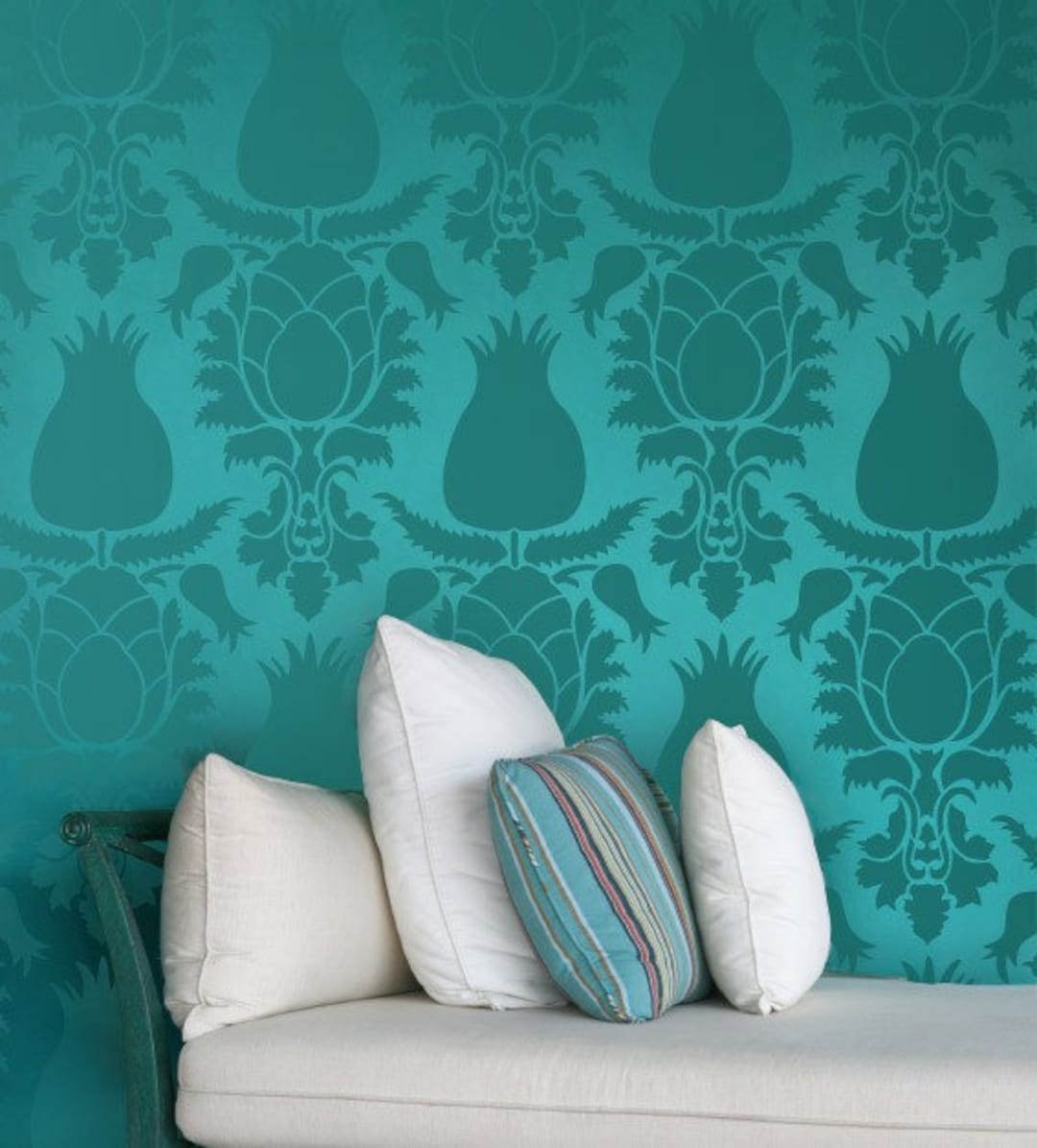 Large Suzani Wall Stencil - Moroccan Bohemian Fabric Pattern - Etsy