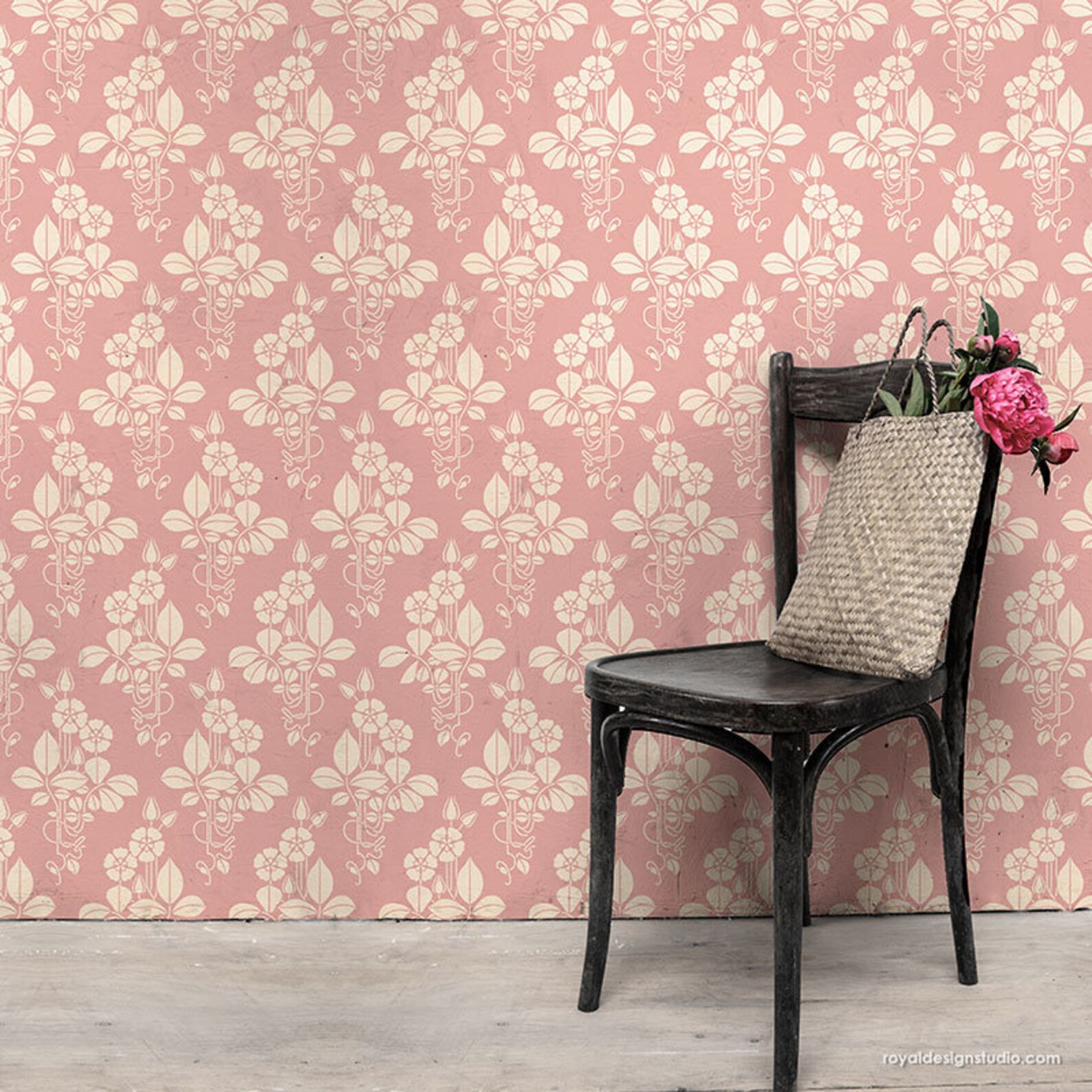 English Cottage Floral Wall Stencil - DIY Flower Mural - Etsy